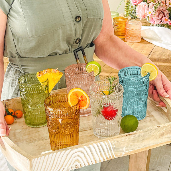 Bungalow Rose Marqueeta 13oz. Drinking Glass Set & Reviews | Wayfair